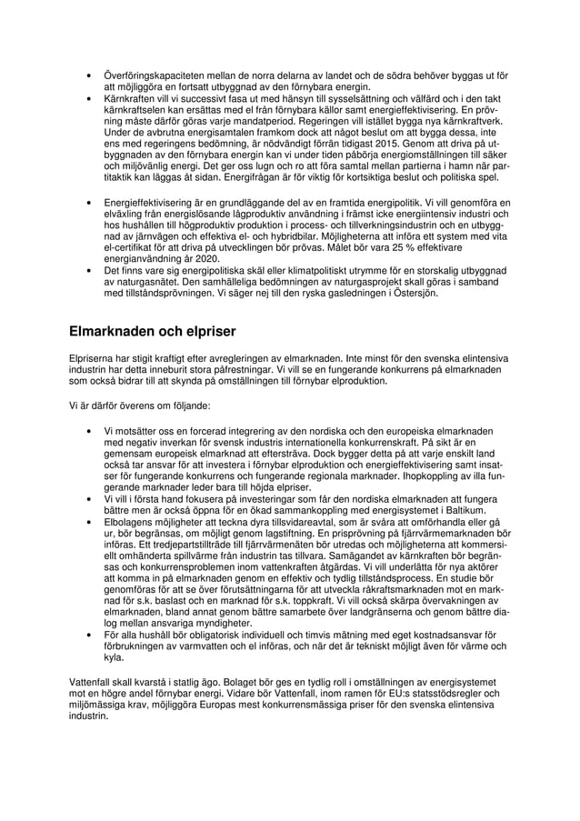 Överenskommelse energipolitiken | PDF