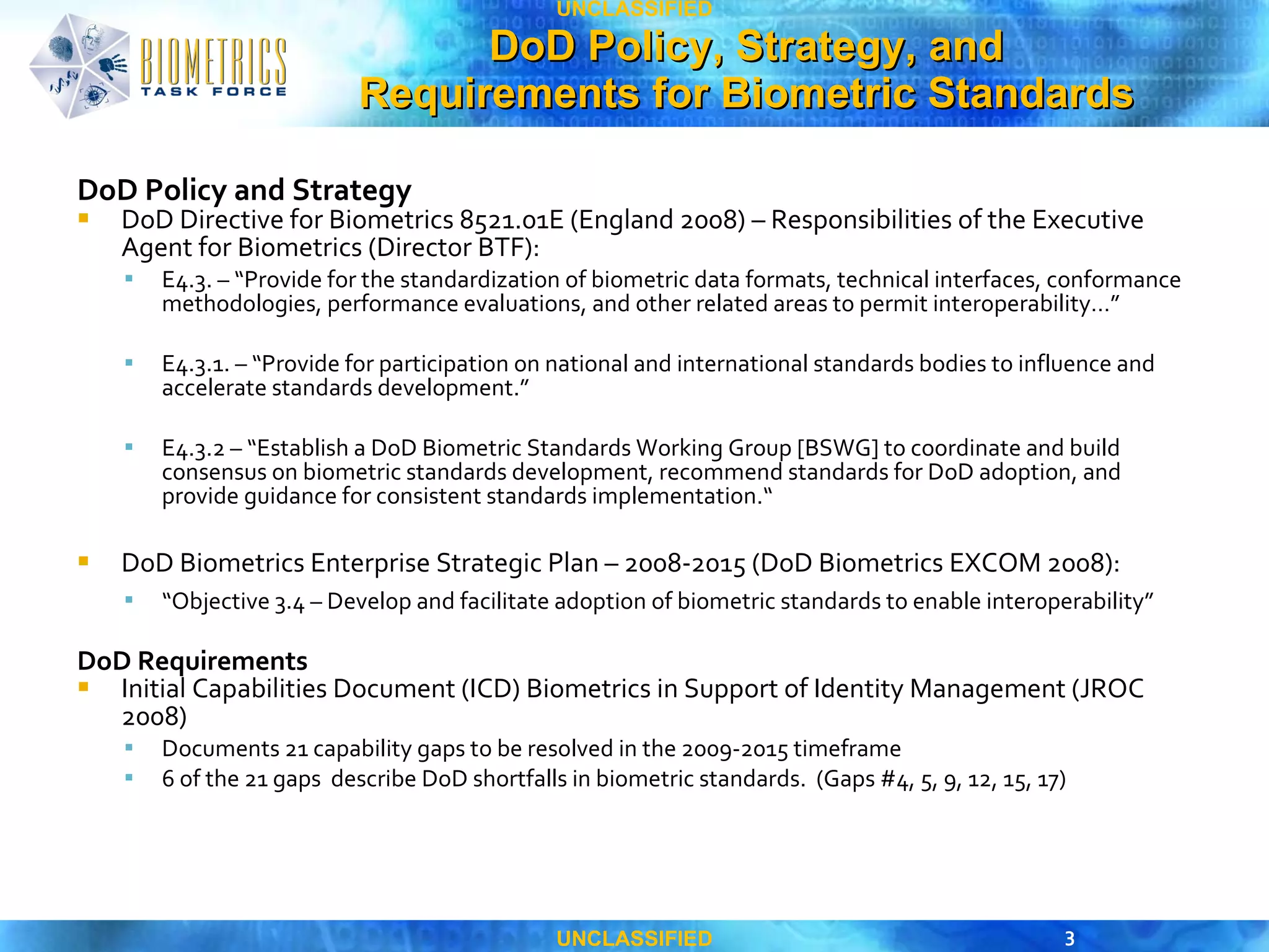 Role of Biometric Standards in IdM | PPT