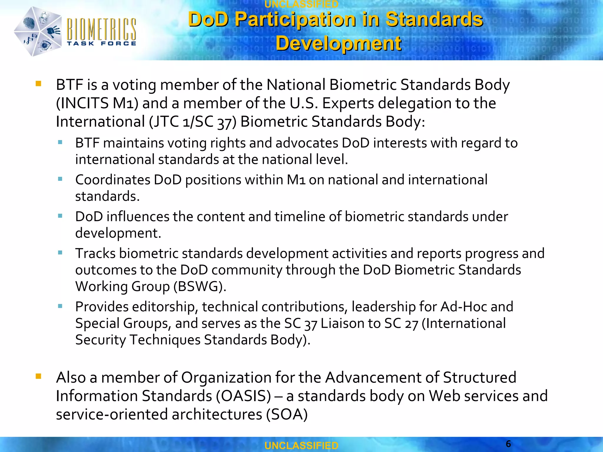 Role of Biometric Standards in IdM | PPT