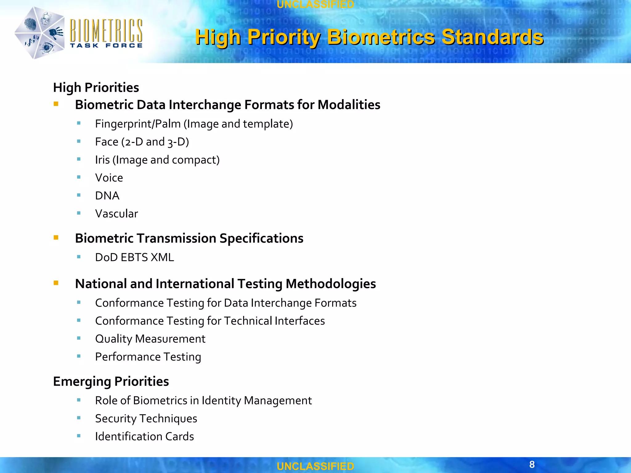 Role of Biometric Standards in IdM | PPT