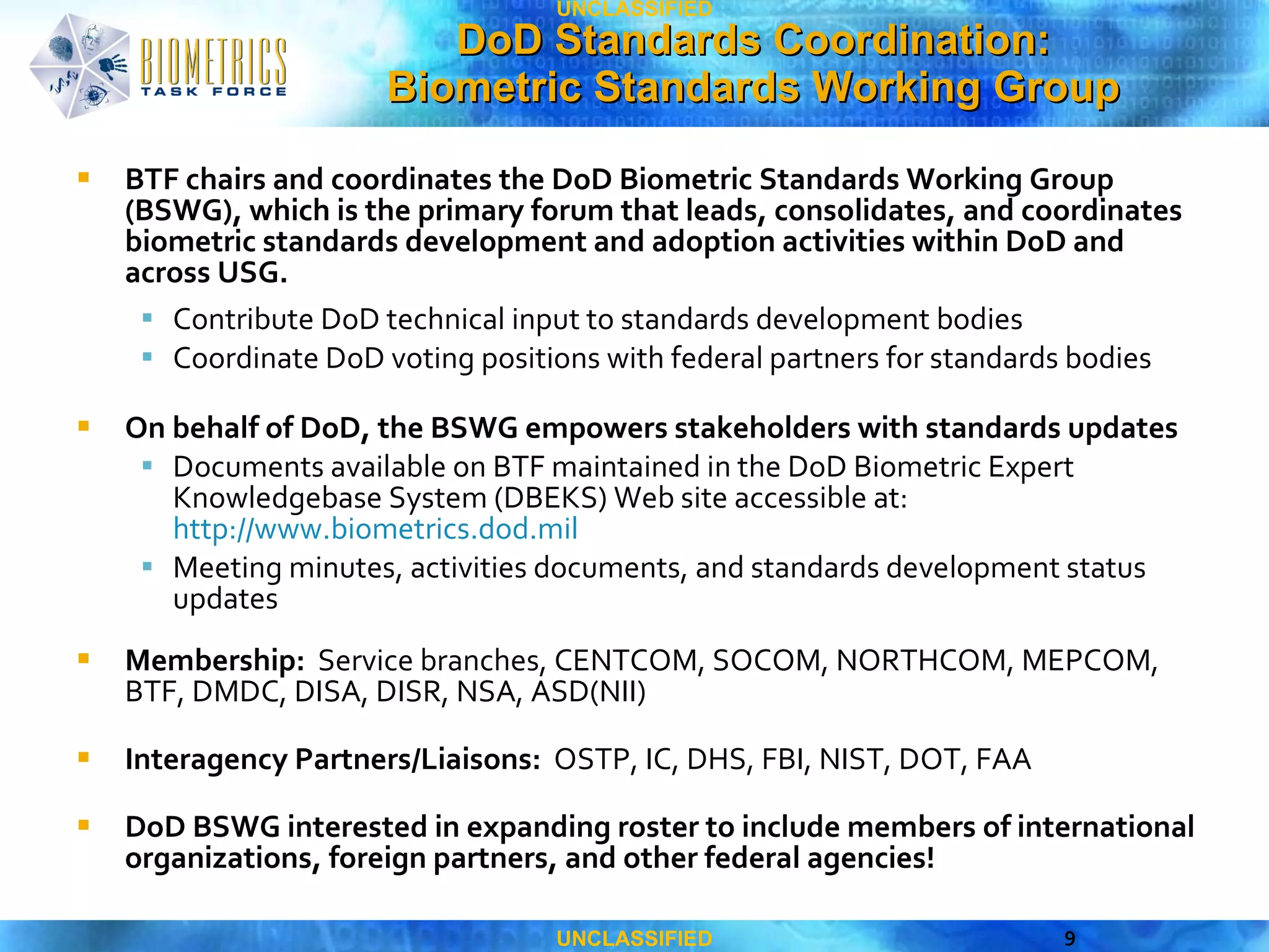 Role of Biometric Standards in IdM | PPT