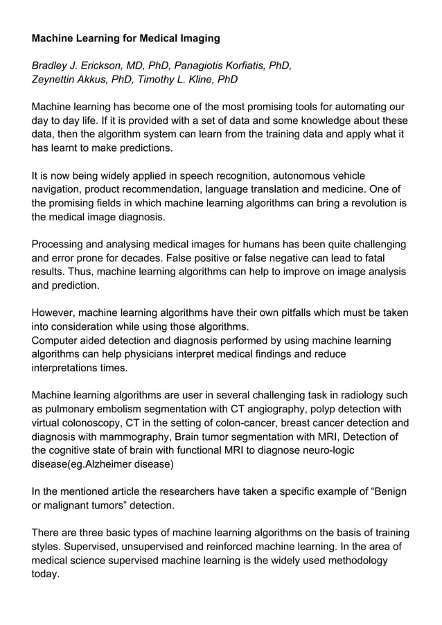 Artificial Intelligence in Medical Imaging | PDF