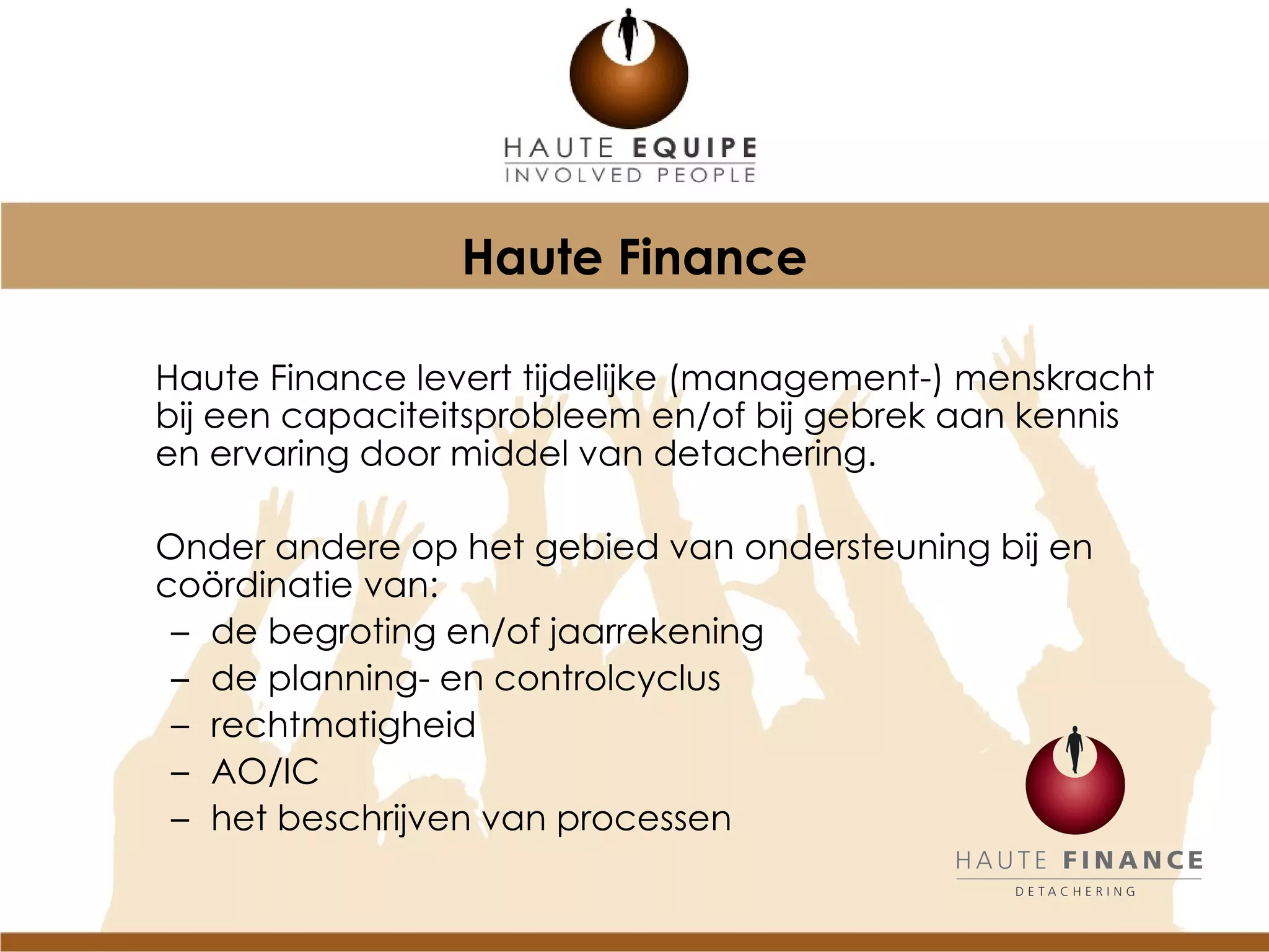 Bedrijfspresentatie Haute Equipe | PPT
