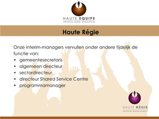 Bedrijfspresentatie Haute Equipe | PPT