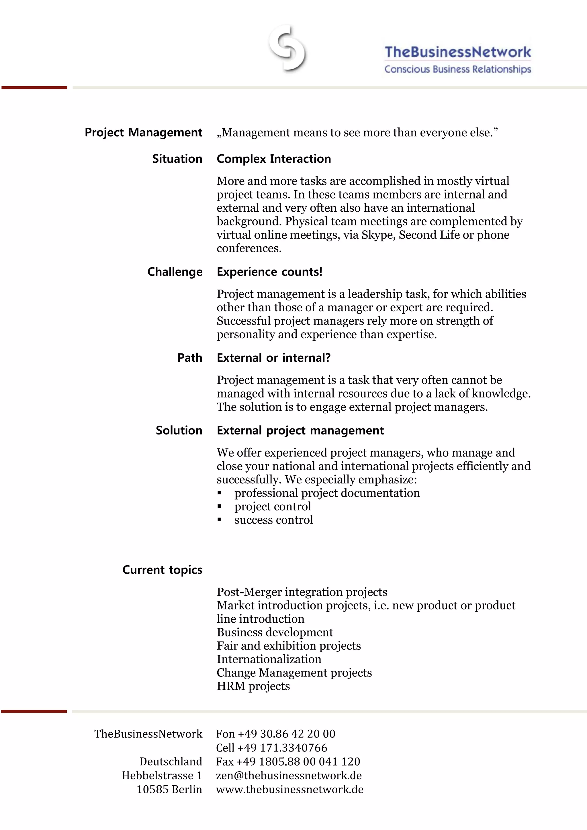 Projectmanagement English | PDF