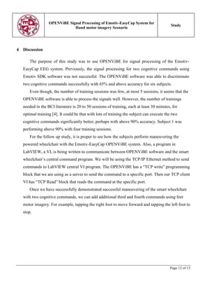 Smart wheelchair - Emotiv-EasyCap-OPENViBE - Final Report - 6-14-16 | PDF