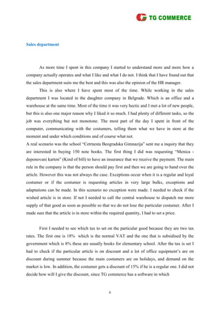 Internship report TG commerce | PDF