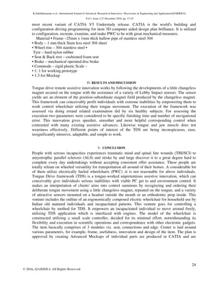 TONGUE DRIVE SYSTEM (TDS) OPERATED PATIENT FRIENDLY WHEEL CHAIR | PDF ...