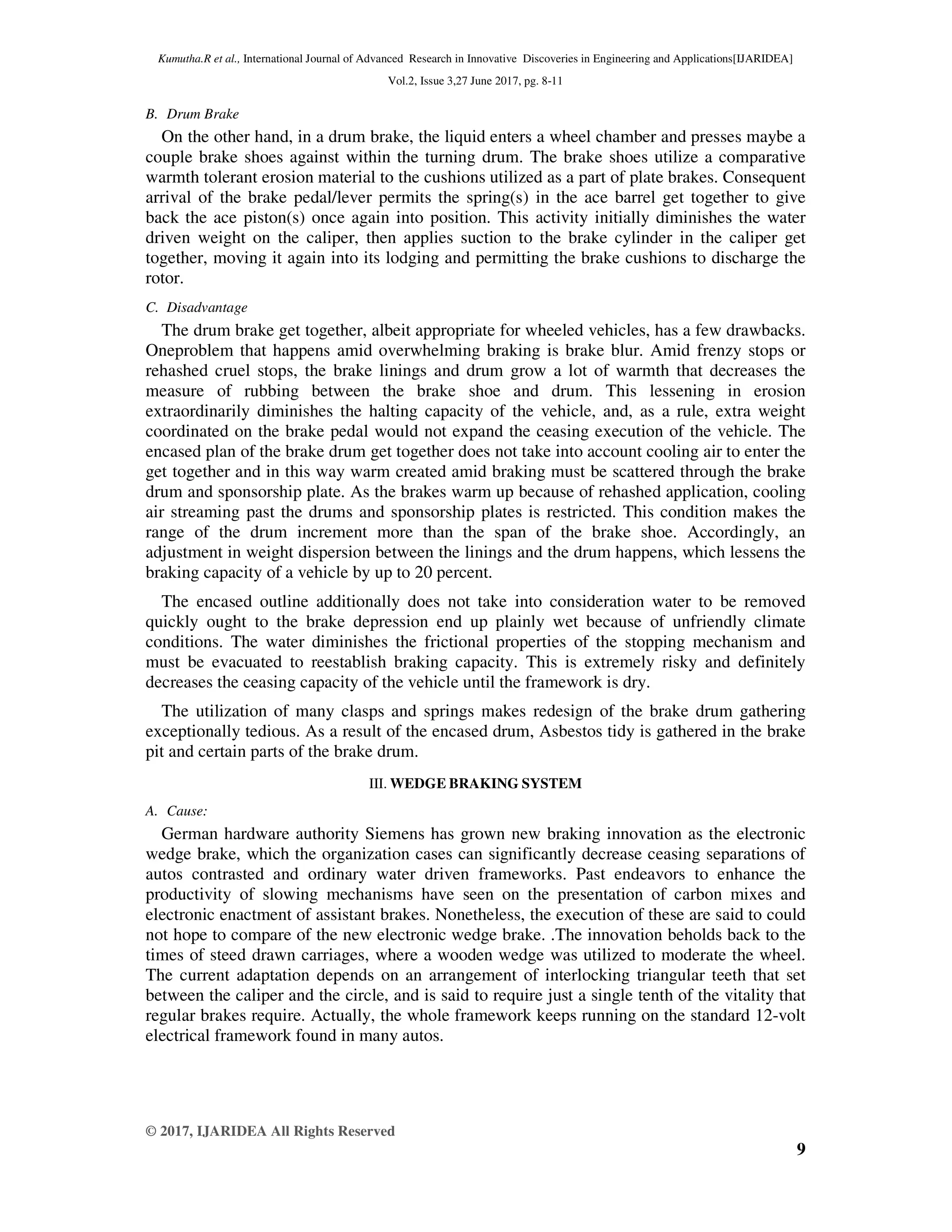 Design And Fabrication Of Wedge Braking System | PDF
