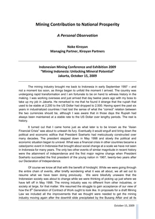 091015 mining contribution to national prosperity ima speech-final | PDF