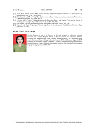 The turn-taking mechanism in classroom interactions of public high ...