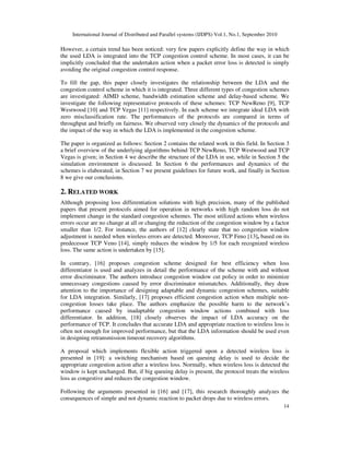 LOSS DIFFERENTIATION ALGORITHMS VS. CONGESTION CONTROL SCHEMES: DYNAMICS AND PERFORMANCE | PDF