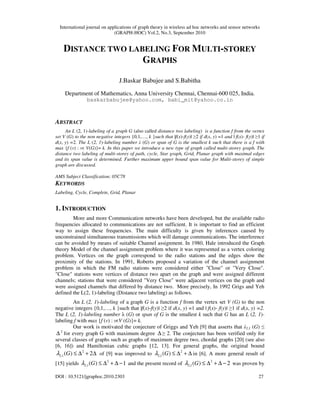DISTANCE TWO LABELING FOR MULTI-STOREY GRAPHS | PDF