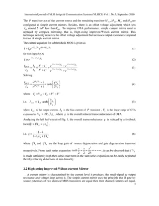 A High-Swing OTA with wide Linearity for design of self-tunable linear resistor | PDF