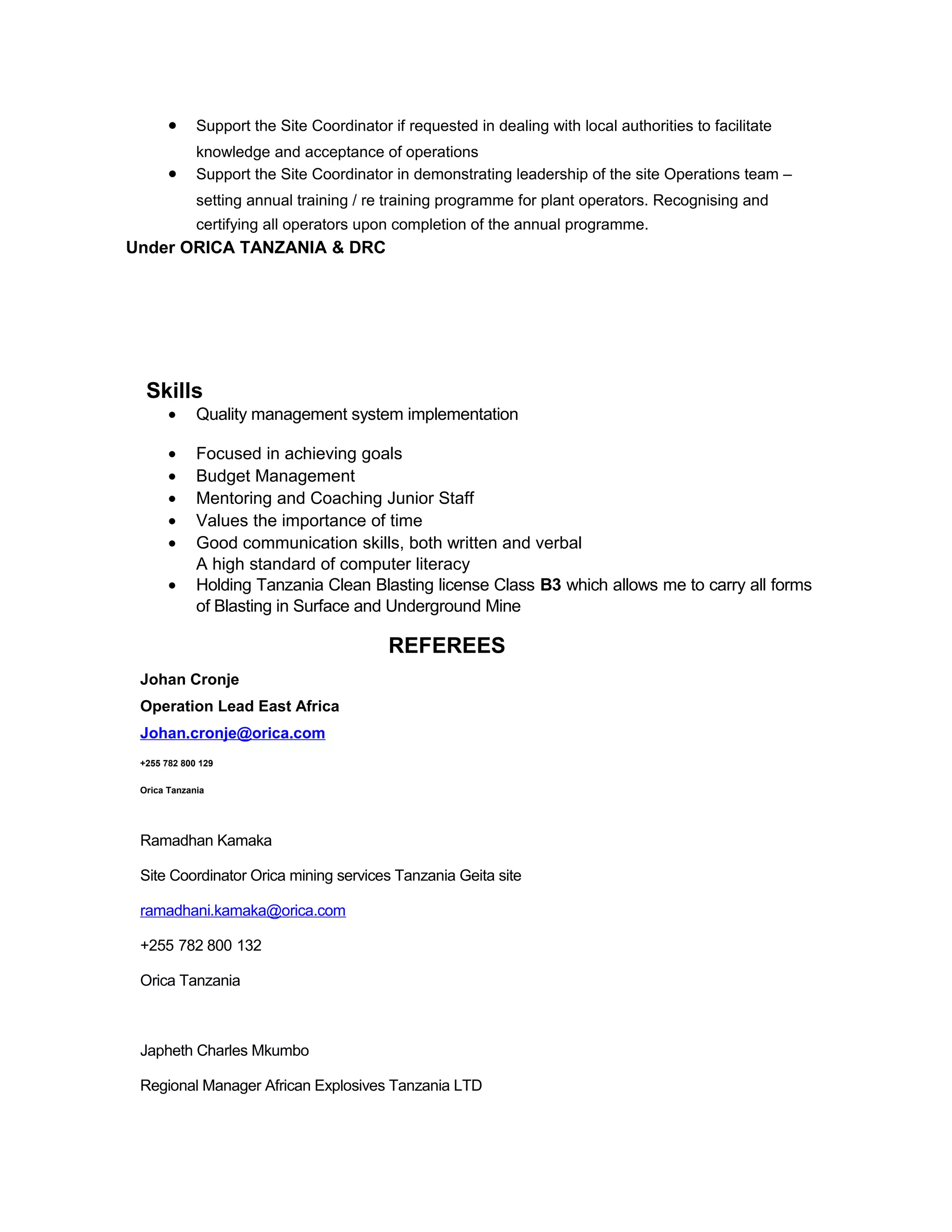 MESHACK ISSACK CV | DOC | Business | Business and Finance