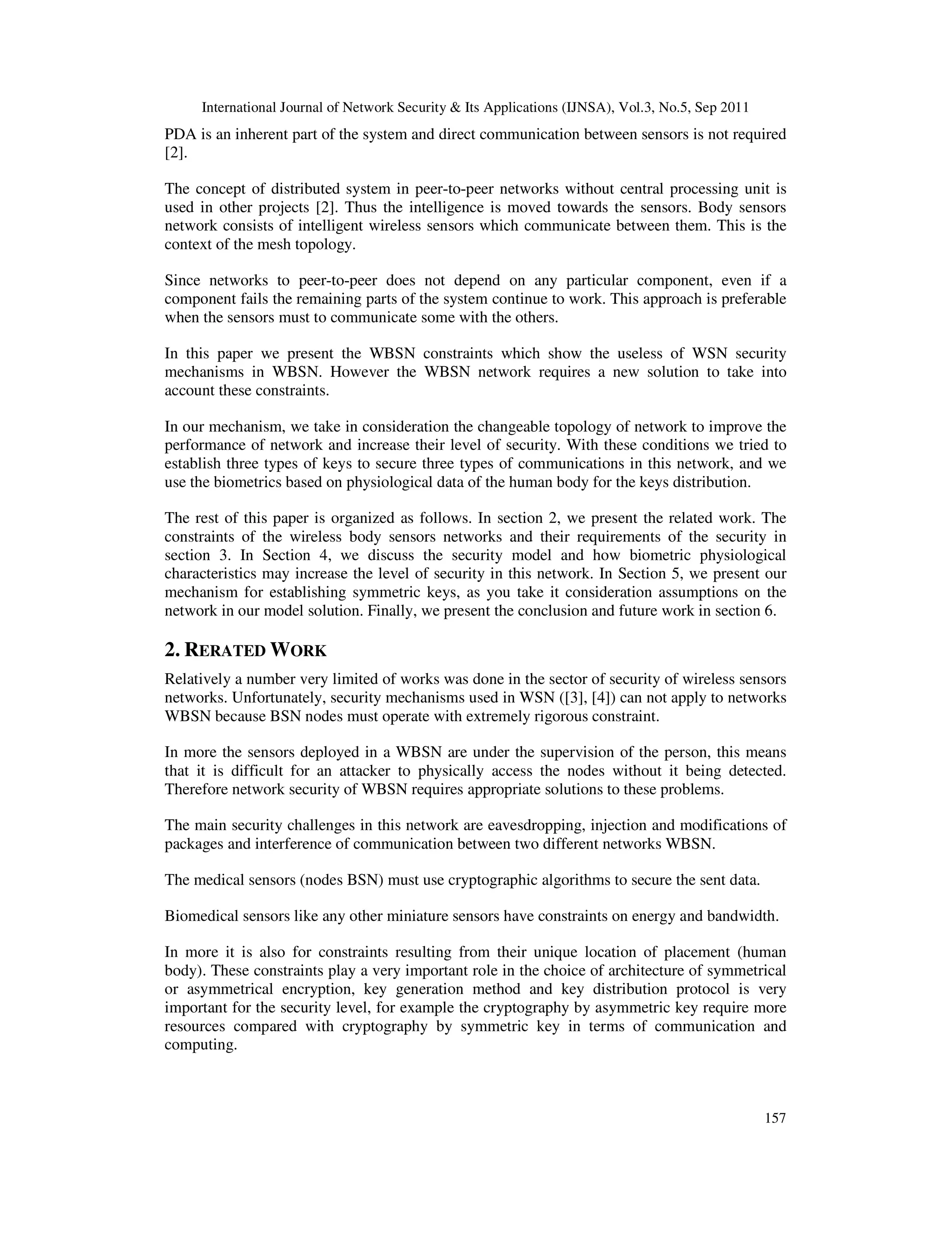 BSK-WBSN: BIOMETRIC SYMMETRIC KEYS TO SECURE WIRELESS BODY SENSORS NETWORKS | PDF