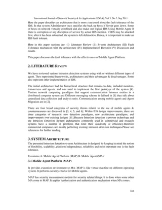 Architecture for Intrusion Detection System with Fault Tolerance Using Mobile Agent | PDF
