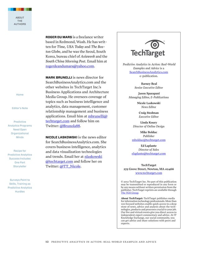 Predictive analytics in action: real-world examples and advice | PDF