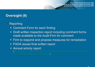 Public audit oversight and quality assurance system in Switzerland | PPTX