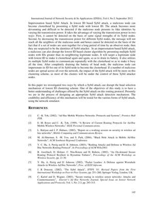 SYBIL ATTACK ON LOWEST ID CLUSTERING ALGORITHM IN THE MOBILE AD HOC NETWORK | PDF