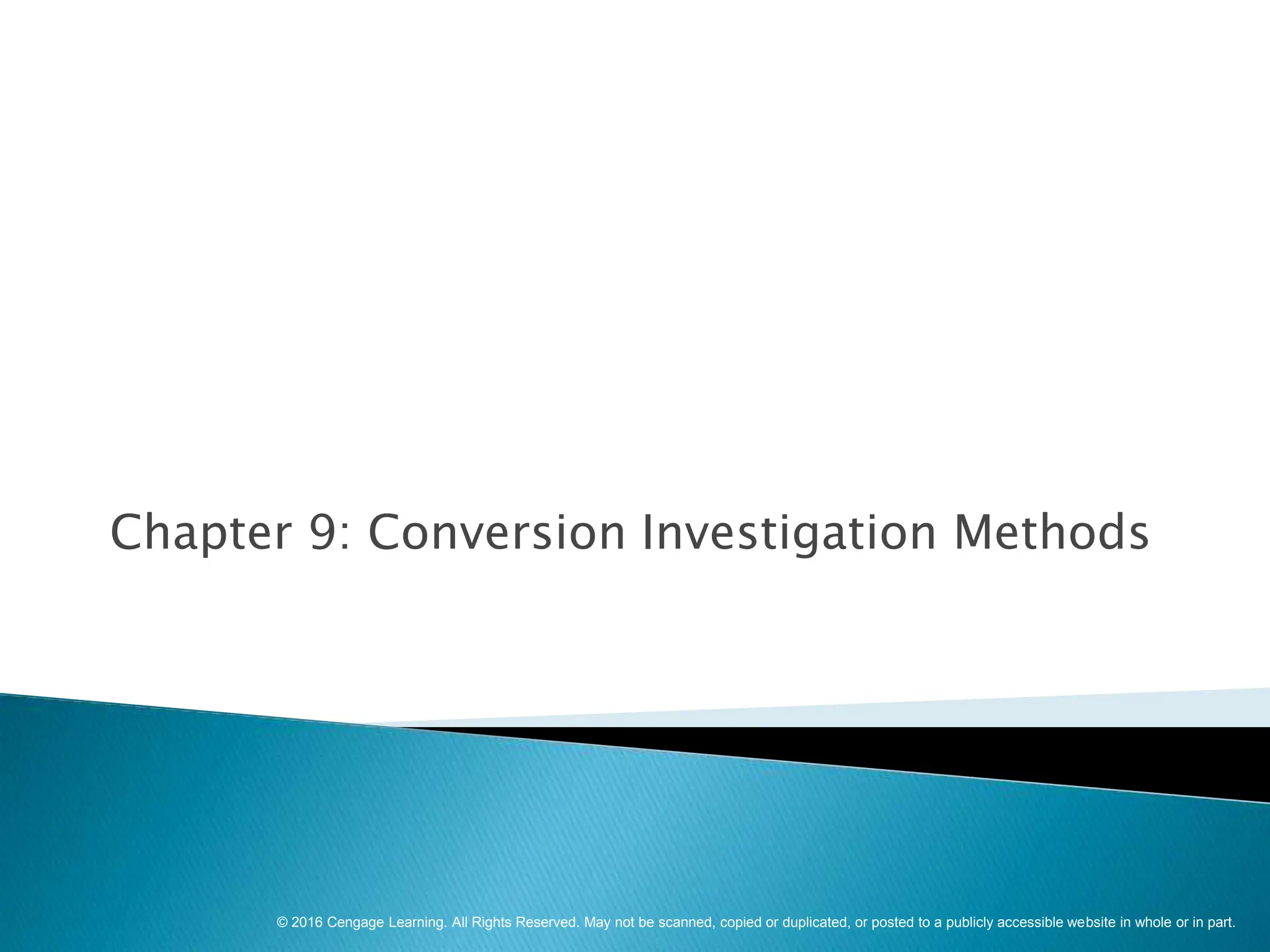 ppt about chapter 9 conversion investigation method | PPT