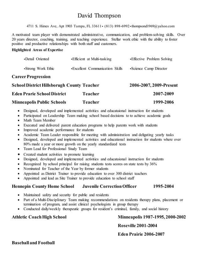 David Thompson resume 2 | DOCX