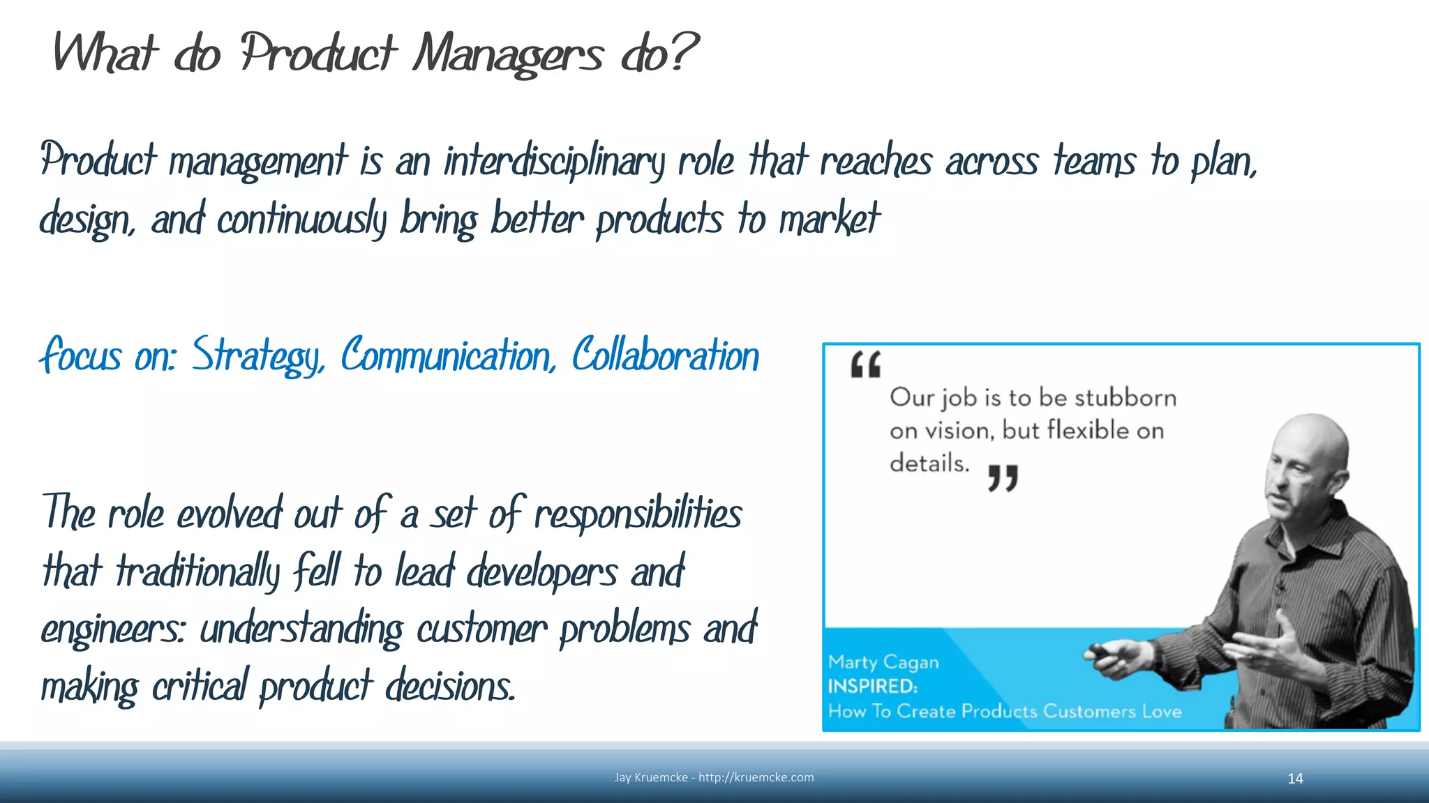 Introduction to the roles of product management | PPT