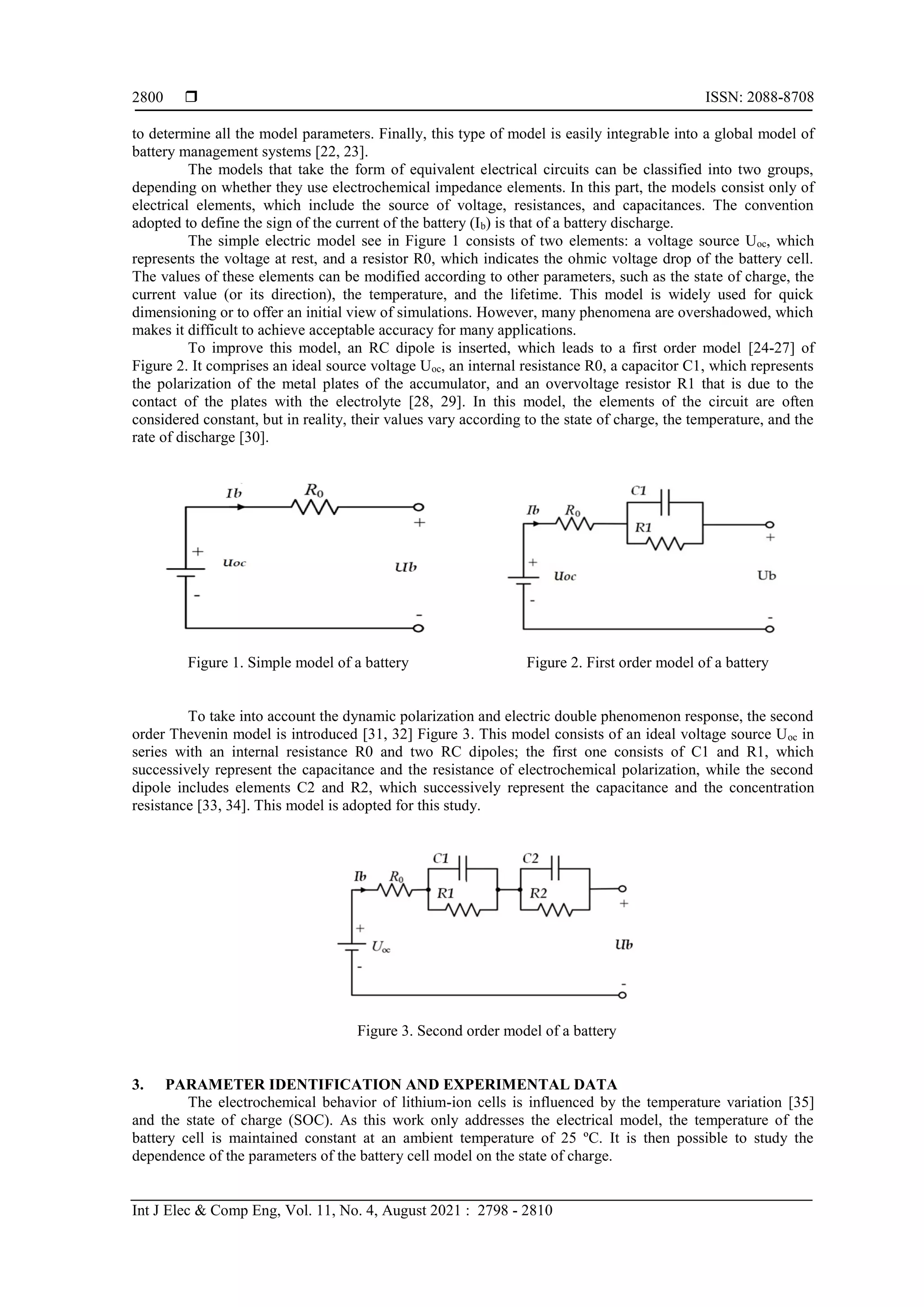 An electric circuit model for a lithium-ion battery cell based on ...