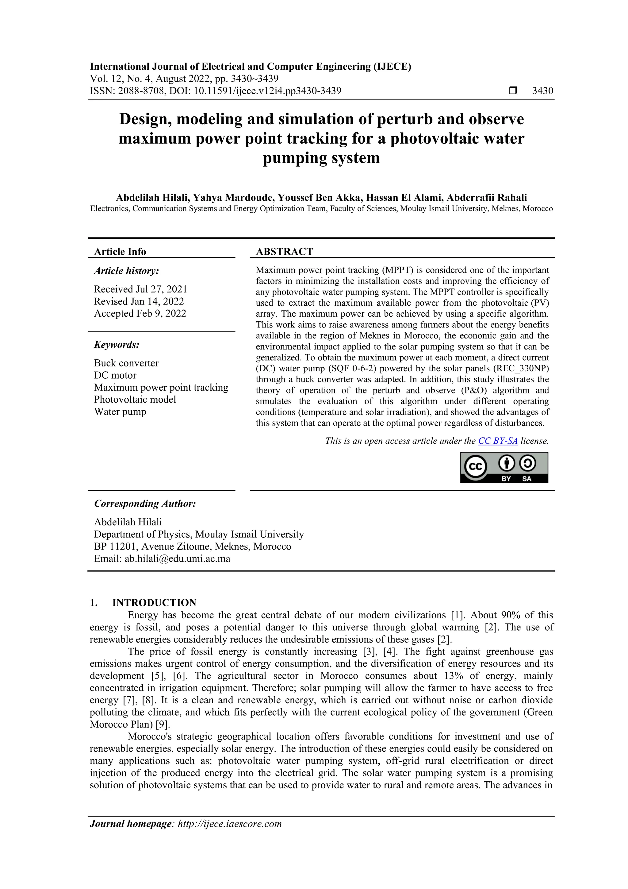 Design, modeling and simulation of perturb and observe maximum power point tracking for a ...