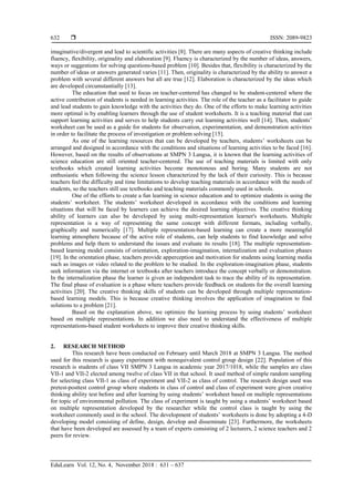 The Effectiveness of Students’ Worksheet Based on Multiple ...