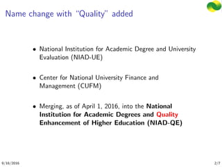 Japan's third phase of quality assurance in the context of ...