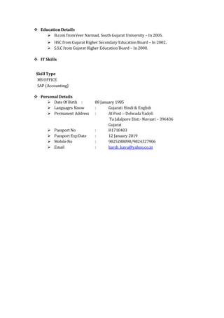 Resume Harshad | PDF