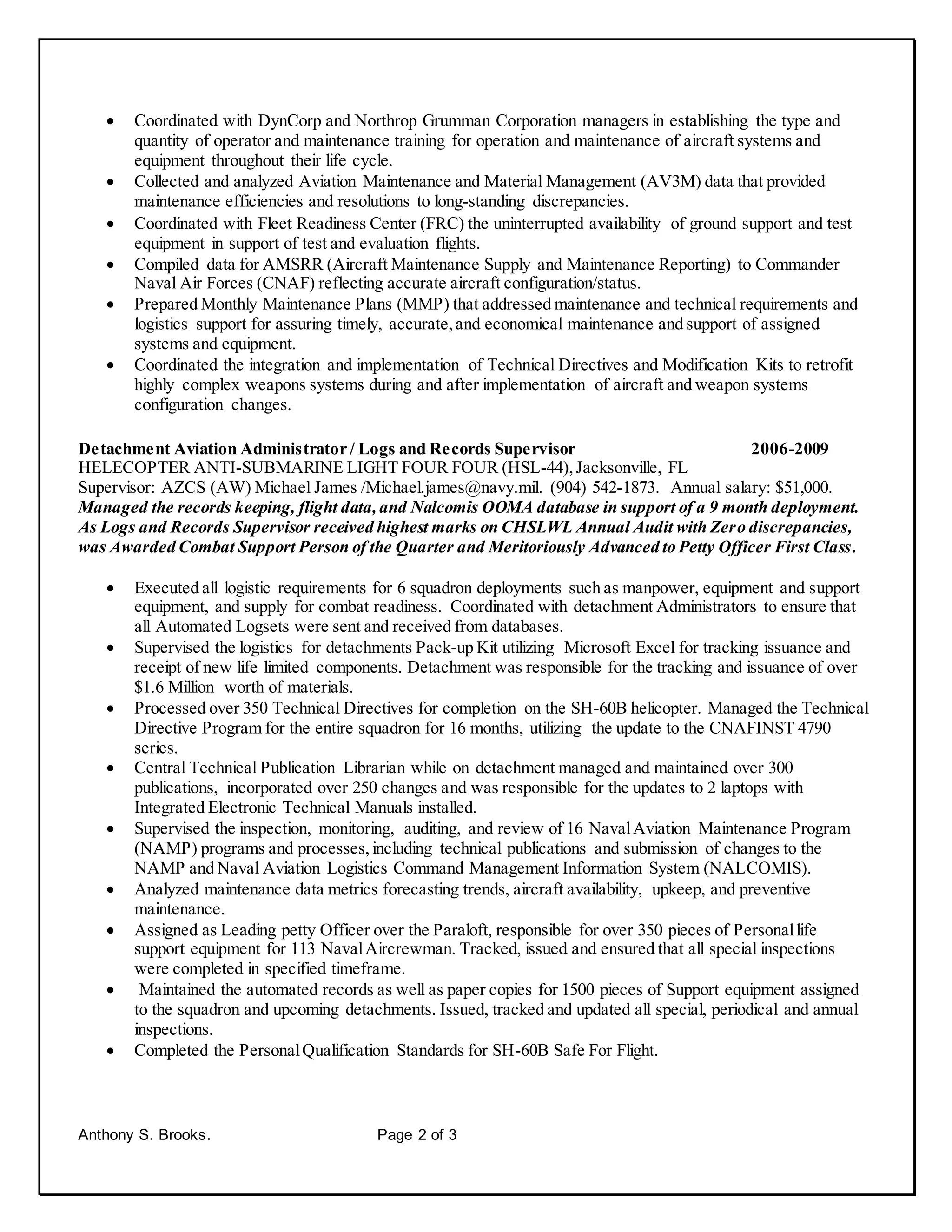 Anthony Brooks Resume Updated | DOCX