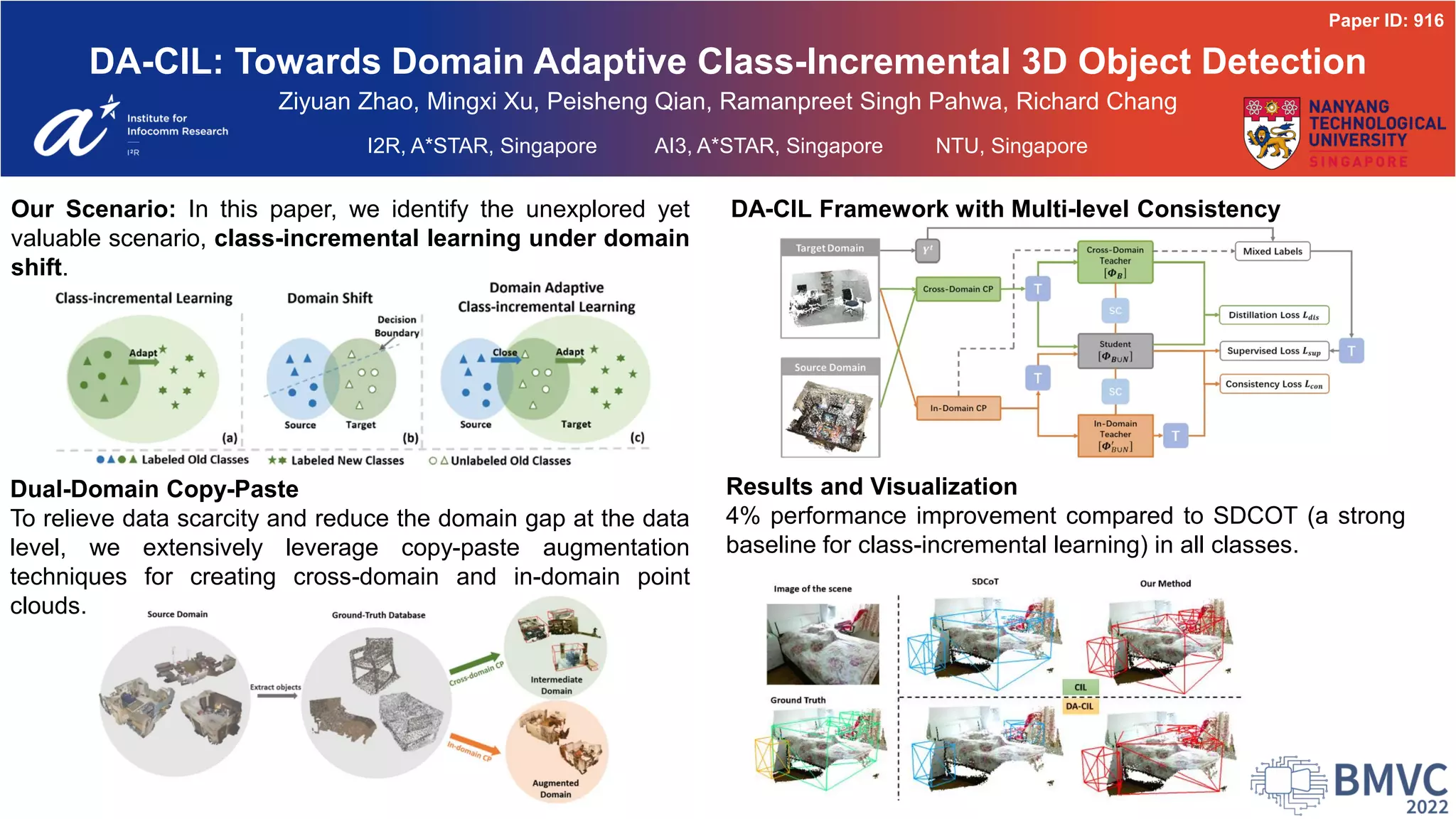 [BMVC 2022 - Spotlight] DA-CIL: Towards Domain Adaptive Class-Incremental 3D Object Detection | PPT
