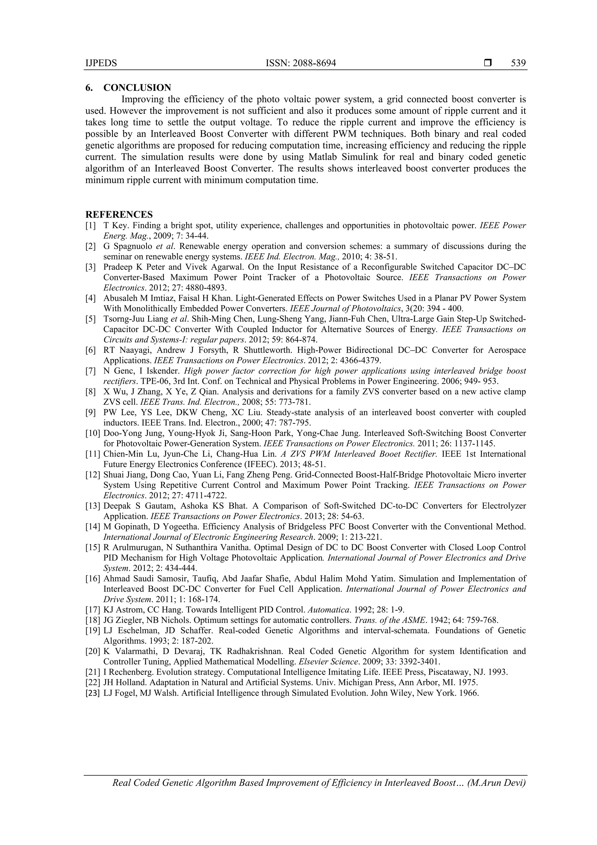 Real Coded Genetic Algorithm Based Improvement of Efficiency in ...