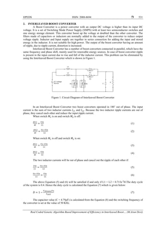 Real Coded Genetic Algorithm Based Improvement of Efficiency in Interleaved Boost Converter ...