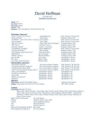 Resume of dance (2) | DOCX