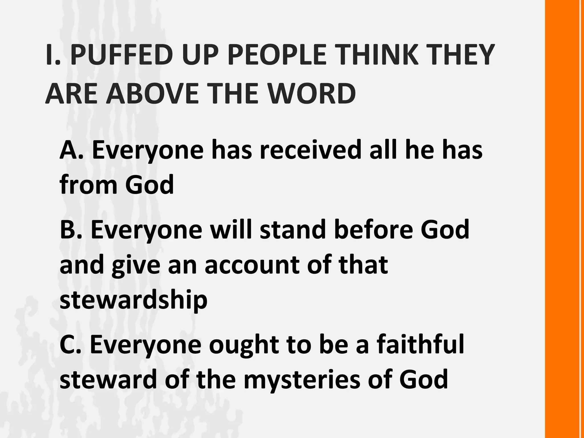 1 corinthians 4:1-21 Puffed Up People | PPT