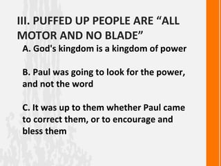 1 corinthians 4:1-21 Puffed Up People | PPT