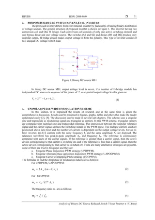 Analysis of Binary DC Source Reduced Switch 7-level Inverter | PDF