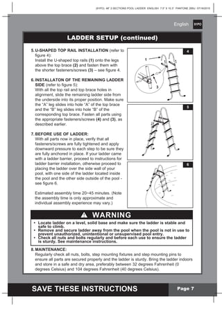 Intex 48 inch pool ladder manual | PDF