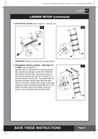 Intex pool ladder manual for 48 inch swimming pools | PDF