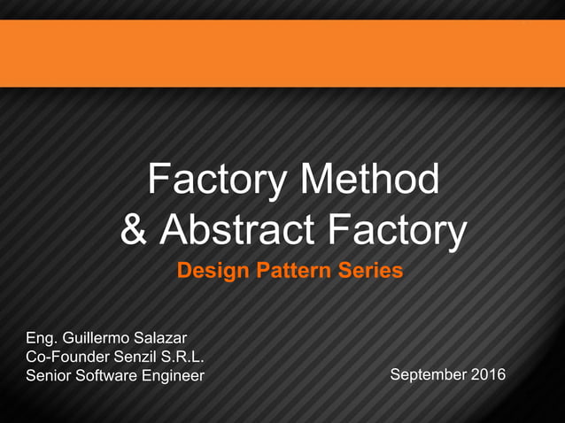 Design Patterns - Factory Method & Abstract Factory | PPT