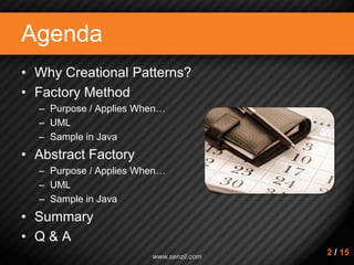 Design Patterns - Factory Method & Abstract Factory | PPT