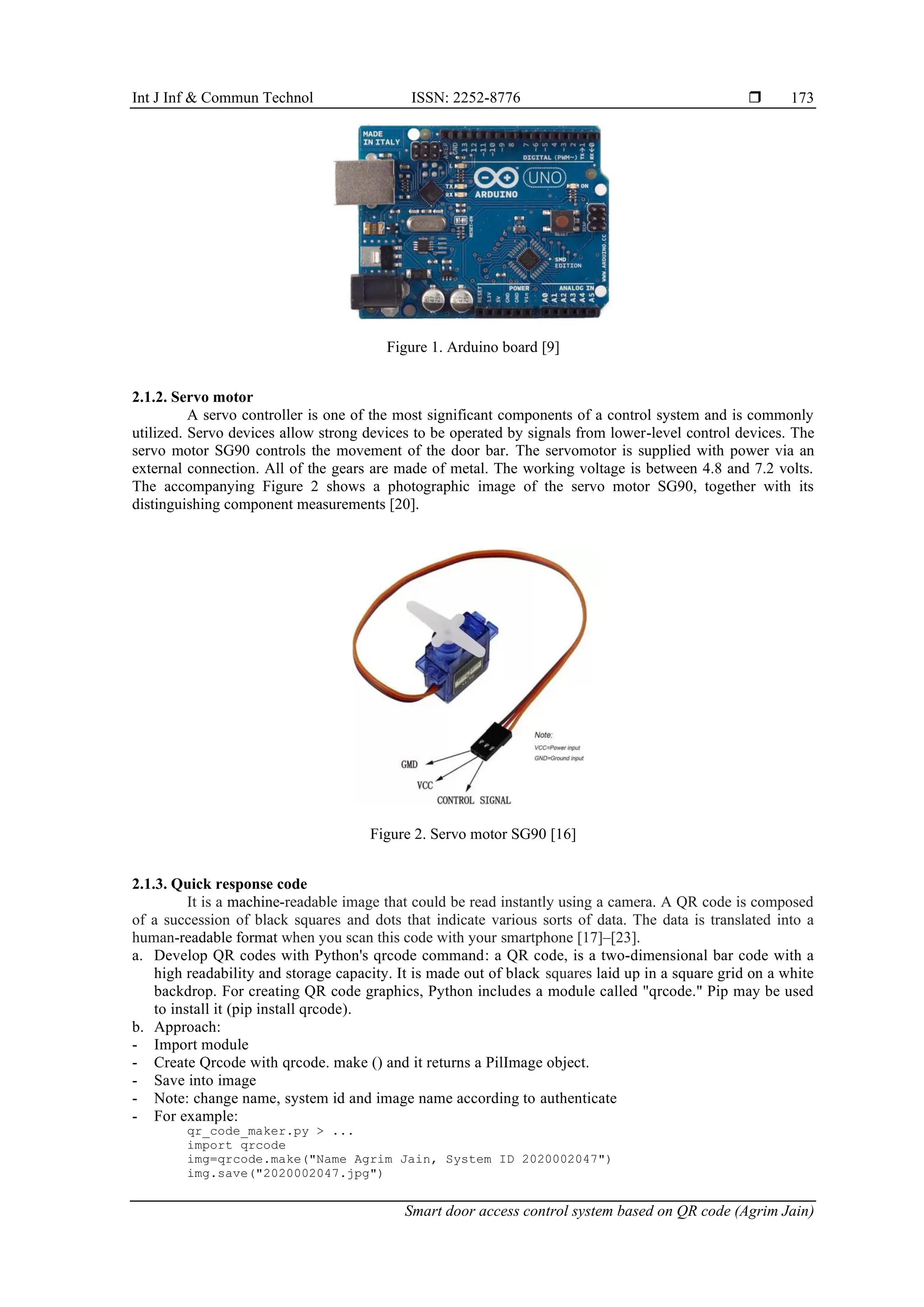 Smart door access control system based on QR code | PDF