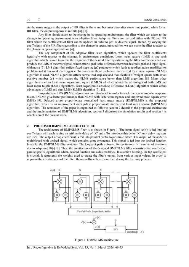 Efficient very large-scale integration architecture design of proportionate-type least mean ...