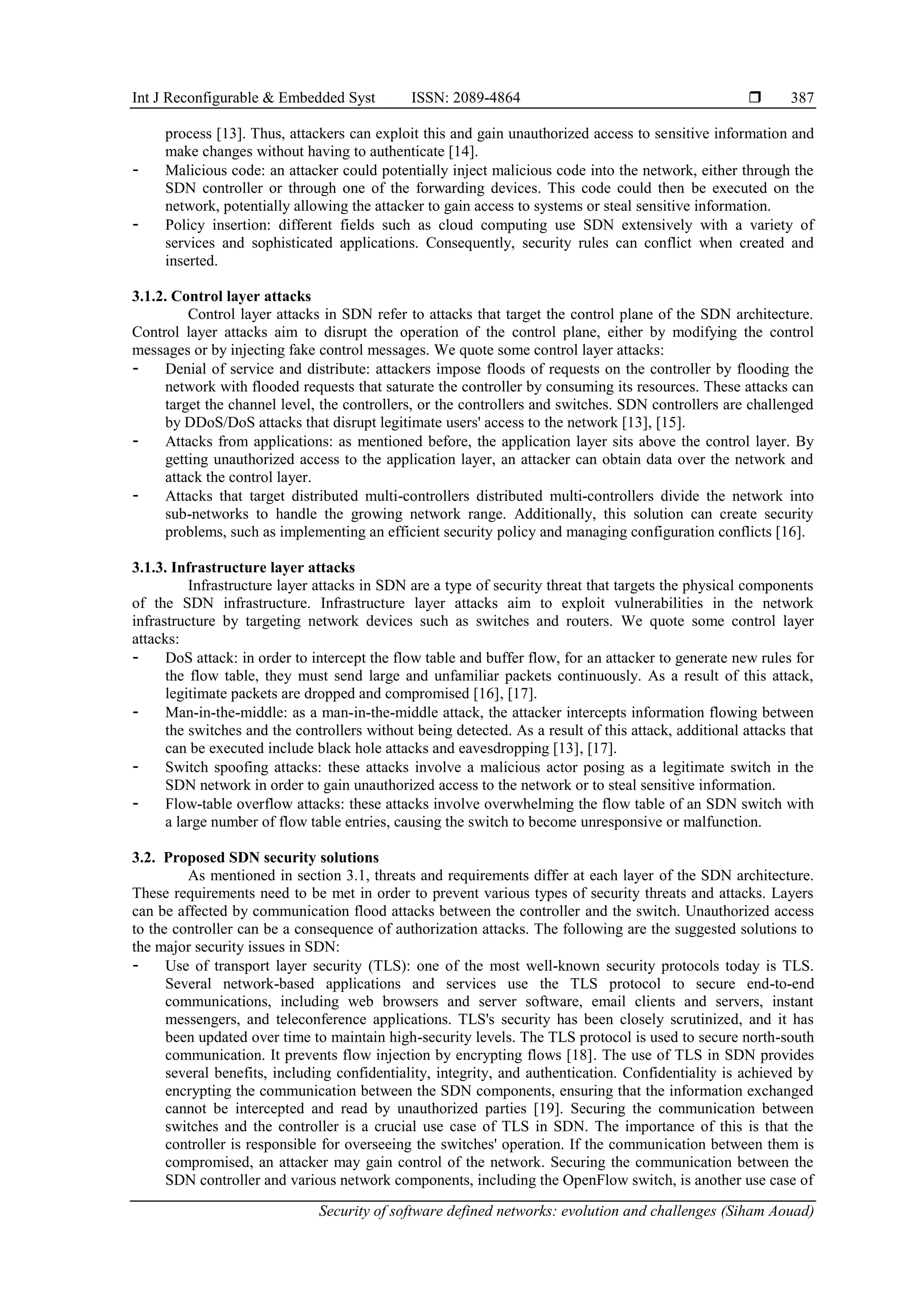 Security of software defined networks: evolution and challenges | PDF