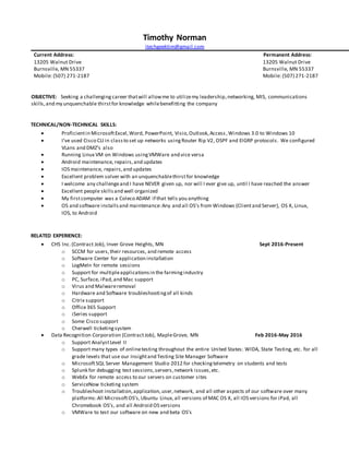 Timothy Norman's Resume | DOCX