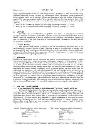 Technology integration and teachers’ competency in the development of ...