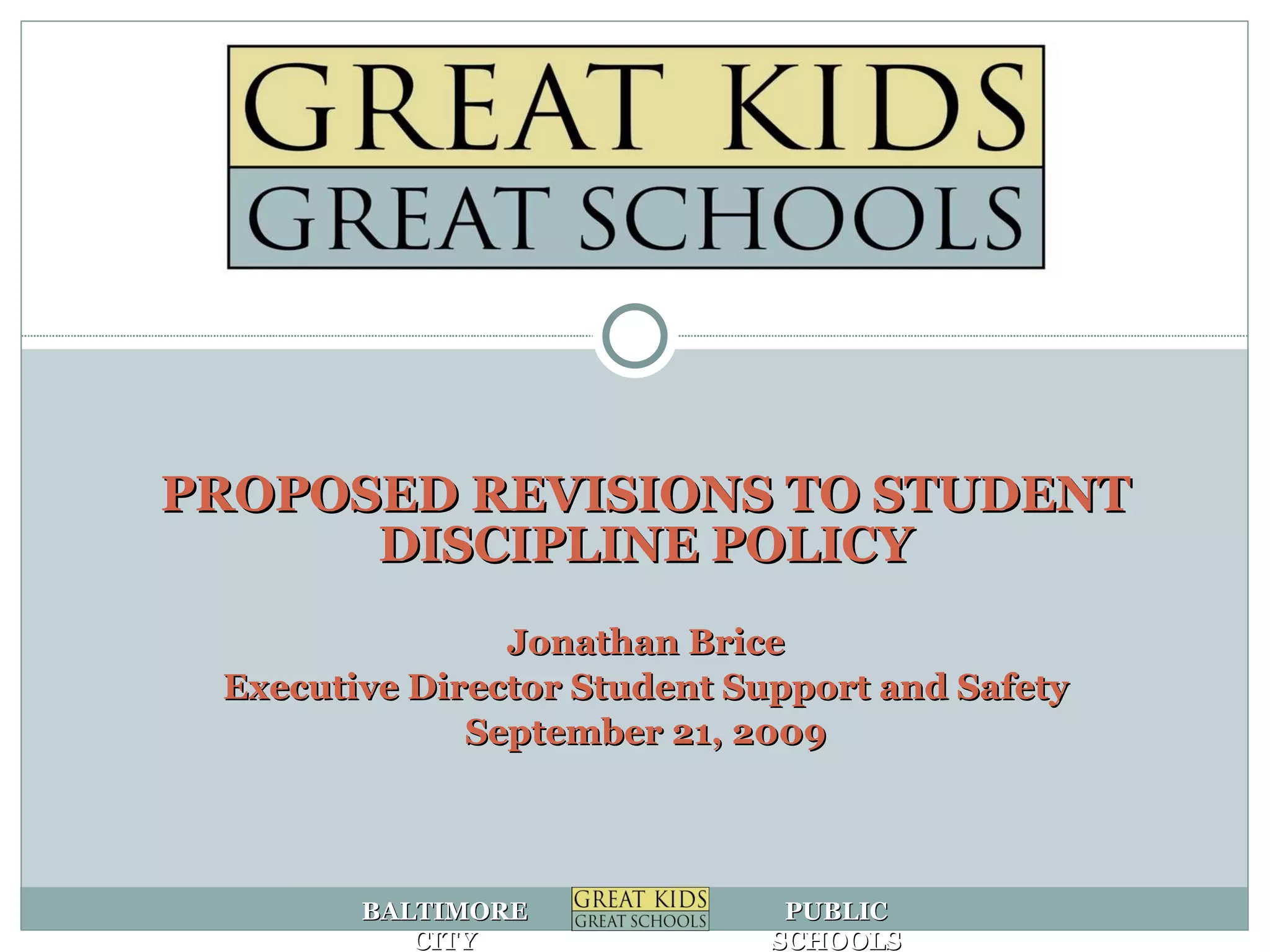 Baltimore City Public Schools Permanent Expulsion Policy | PPT